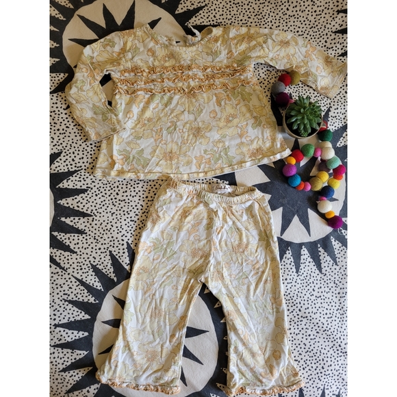 Pajamas | Vintage Yellow Floral Design Pajamas | Poshmark